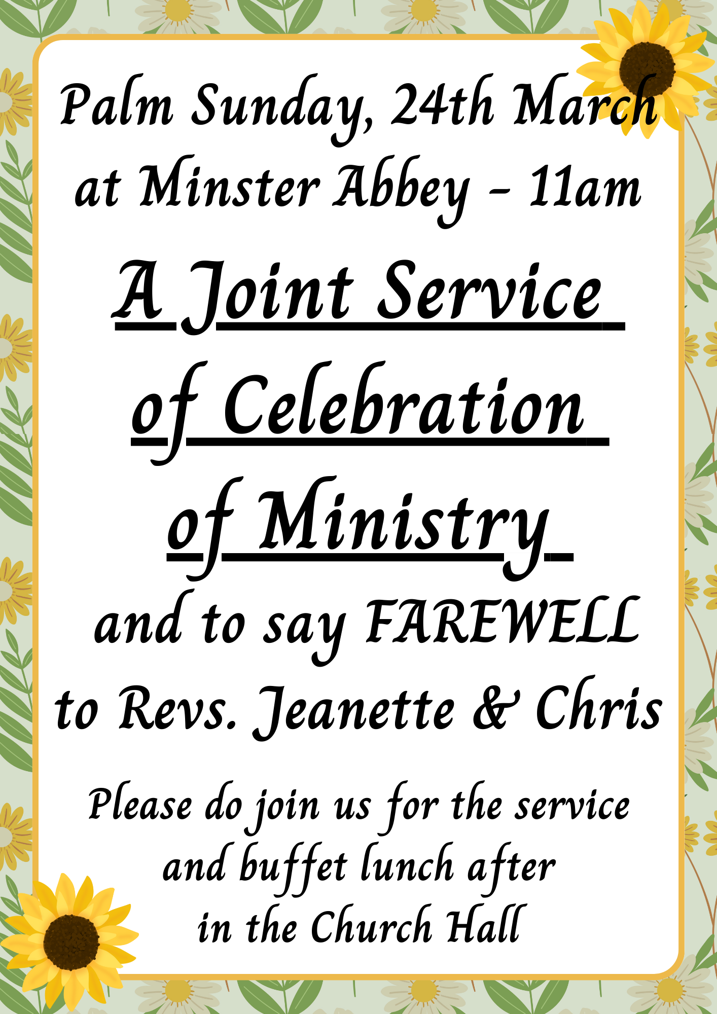 A Joint Service of Celebration of Ministry